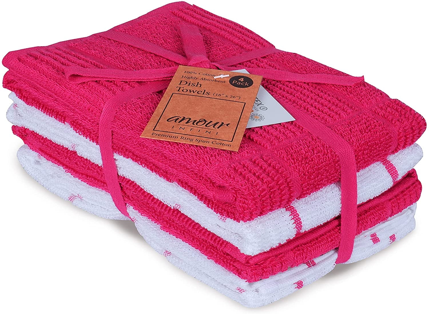 AMOUR INFINI Terry Kitchen Towels - Fast Absorbing Quick Dry Dish Rags ...