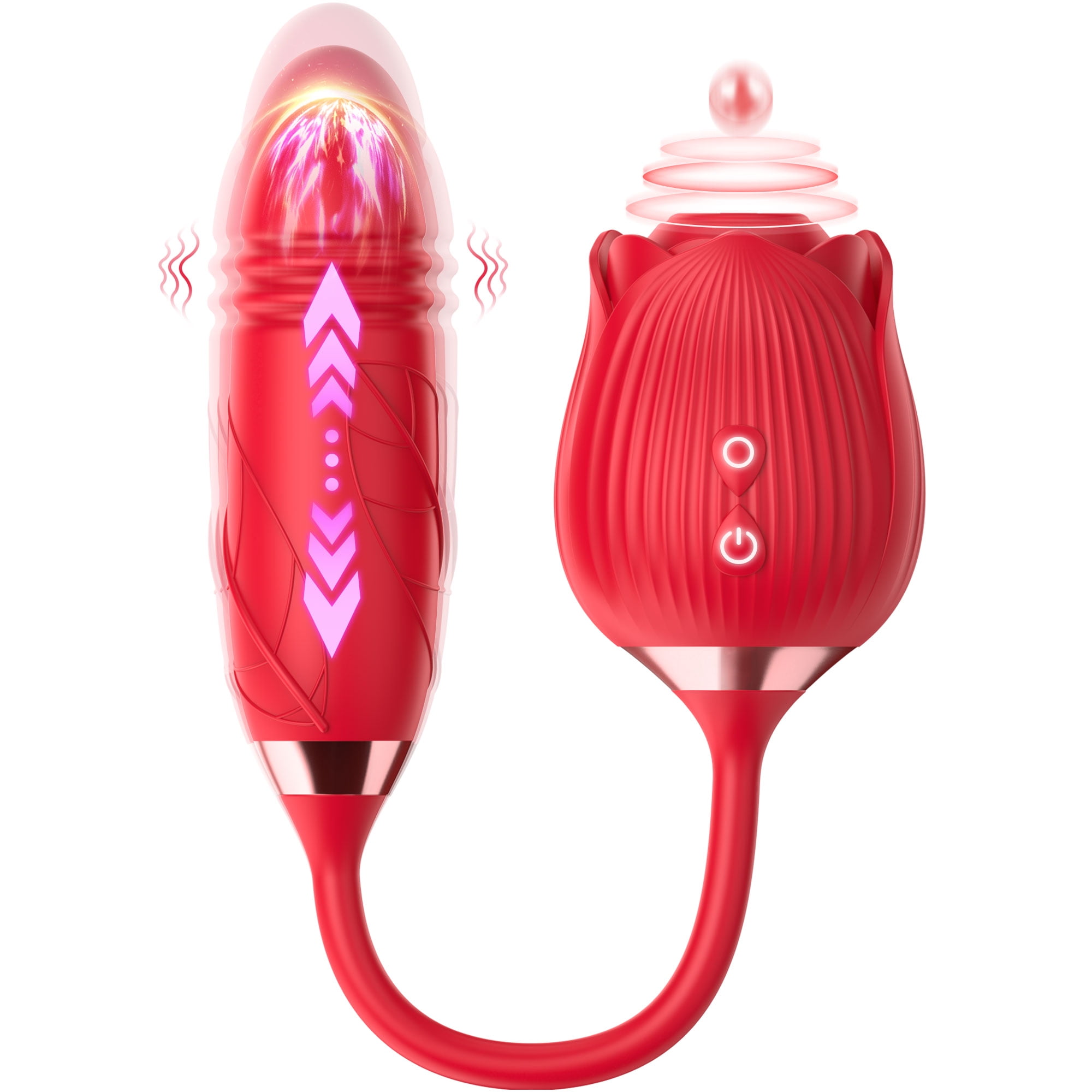 AMOVIBE Rose Sex Toy with 10 Thrusting Vibrating & Licking Modes , Dildos G Spot Vibrators ...