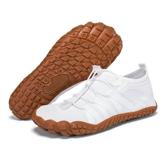 AMOX Women's Wide Toe Water Shoes - Black/White, Breathable Quick Dry ...