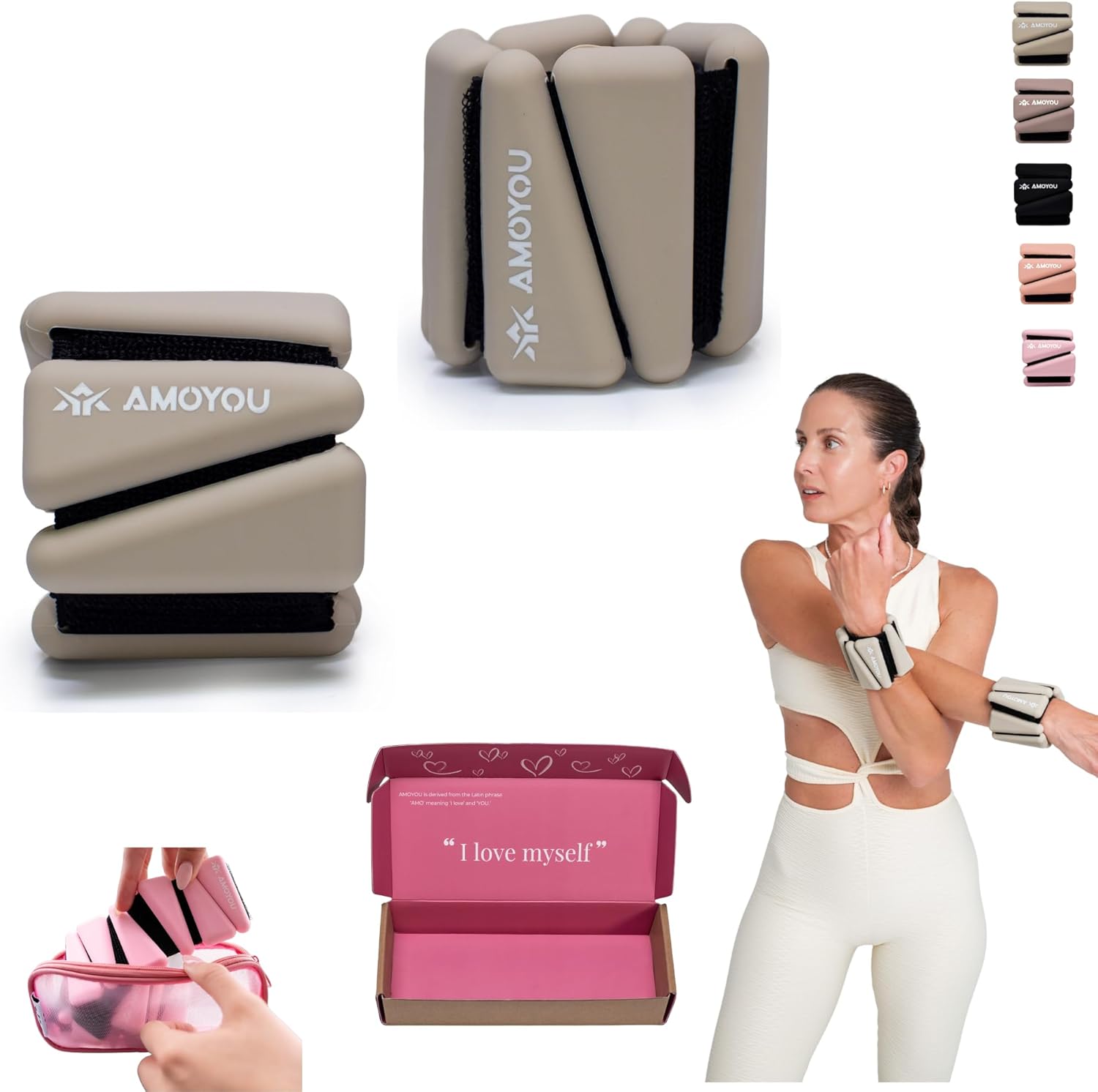 AMOYOU Wrist & Ankle Weights for Women – 2 lb Ankle Weights (Set of 2 ...
