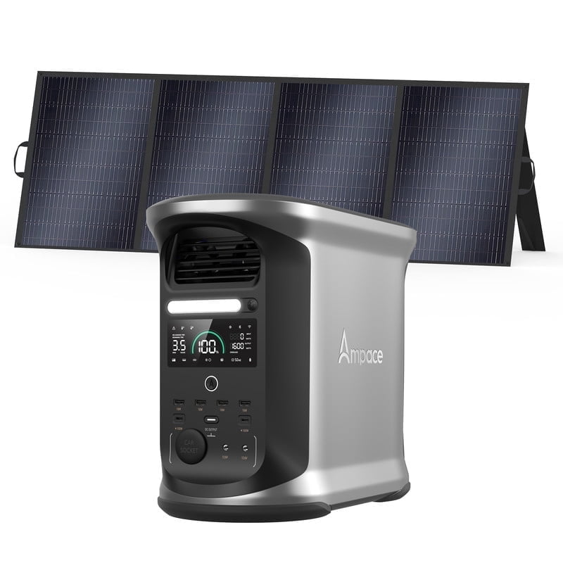 AMPACE Andes 1500 Portable Power Station, 1462Wh LiFePO4 Battery, 2400W ...