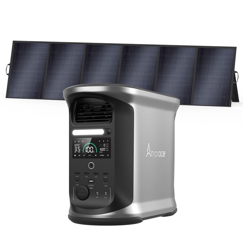 AMPACE Andes 1500 Portable Power Station, 1462Wh LiFePO4 Battery, 2400W ...