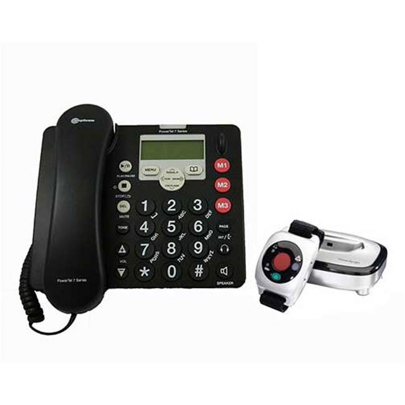 AMPLICOM AMPLIFIED CORDED PHONE W/INTEGRATED ANSWERING & VIBRATION ...