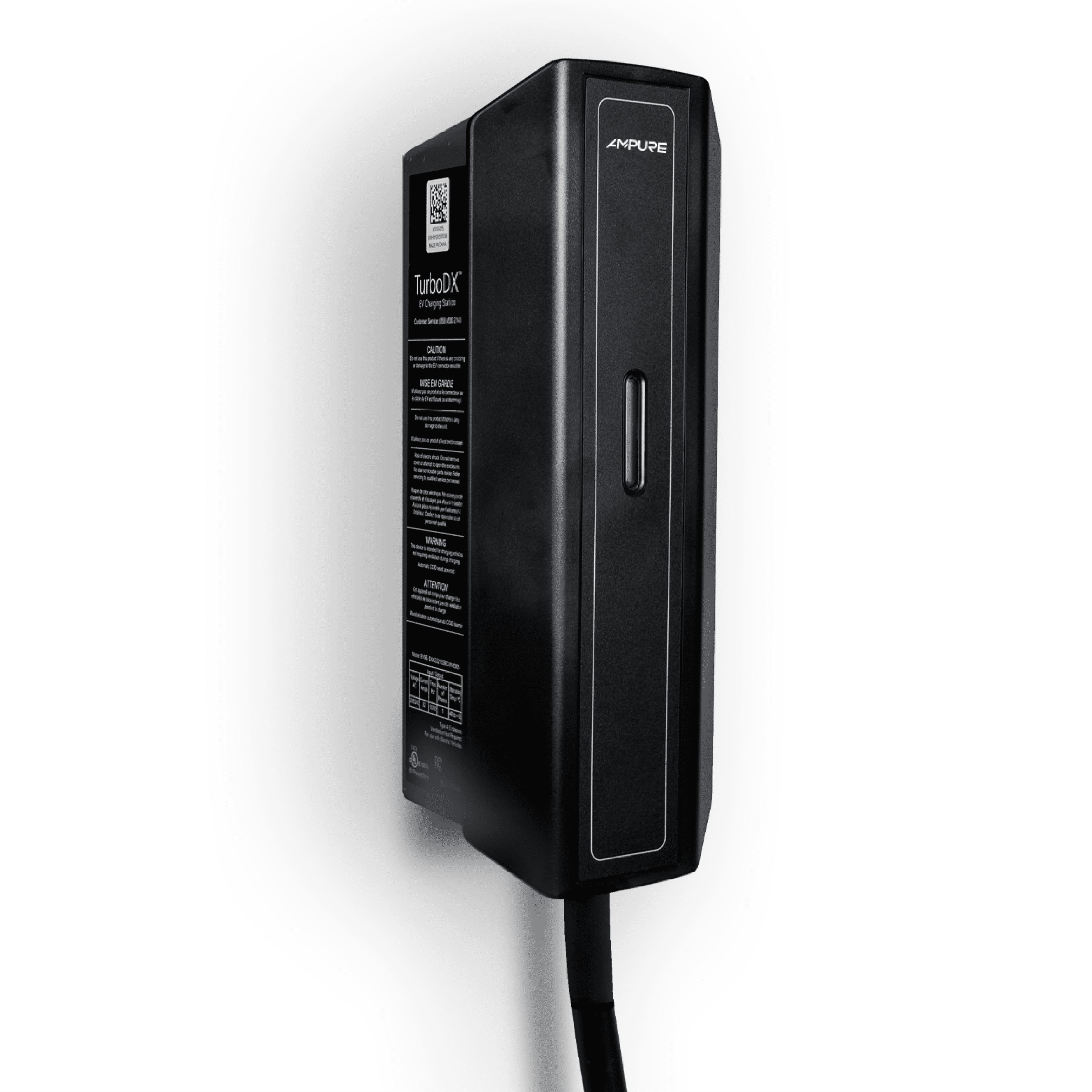 AMPURE TurboDX Level 2 EV Charger, 32A Fast Charging, Hard-Wired, IP67 ...