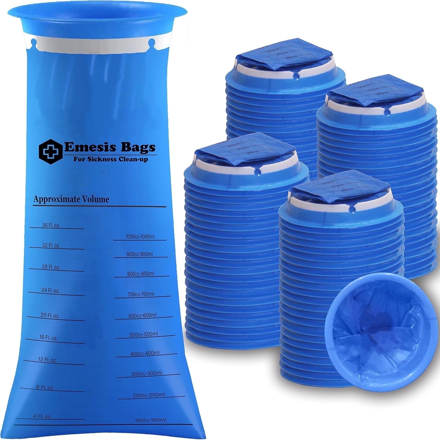 AMQTSLM Vomit Bags Disposable – 100 Pack – 1000ml Emesis Bags – Leak ...