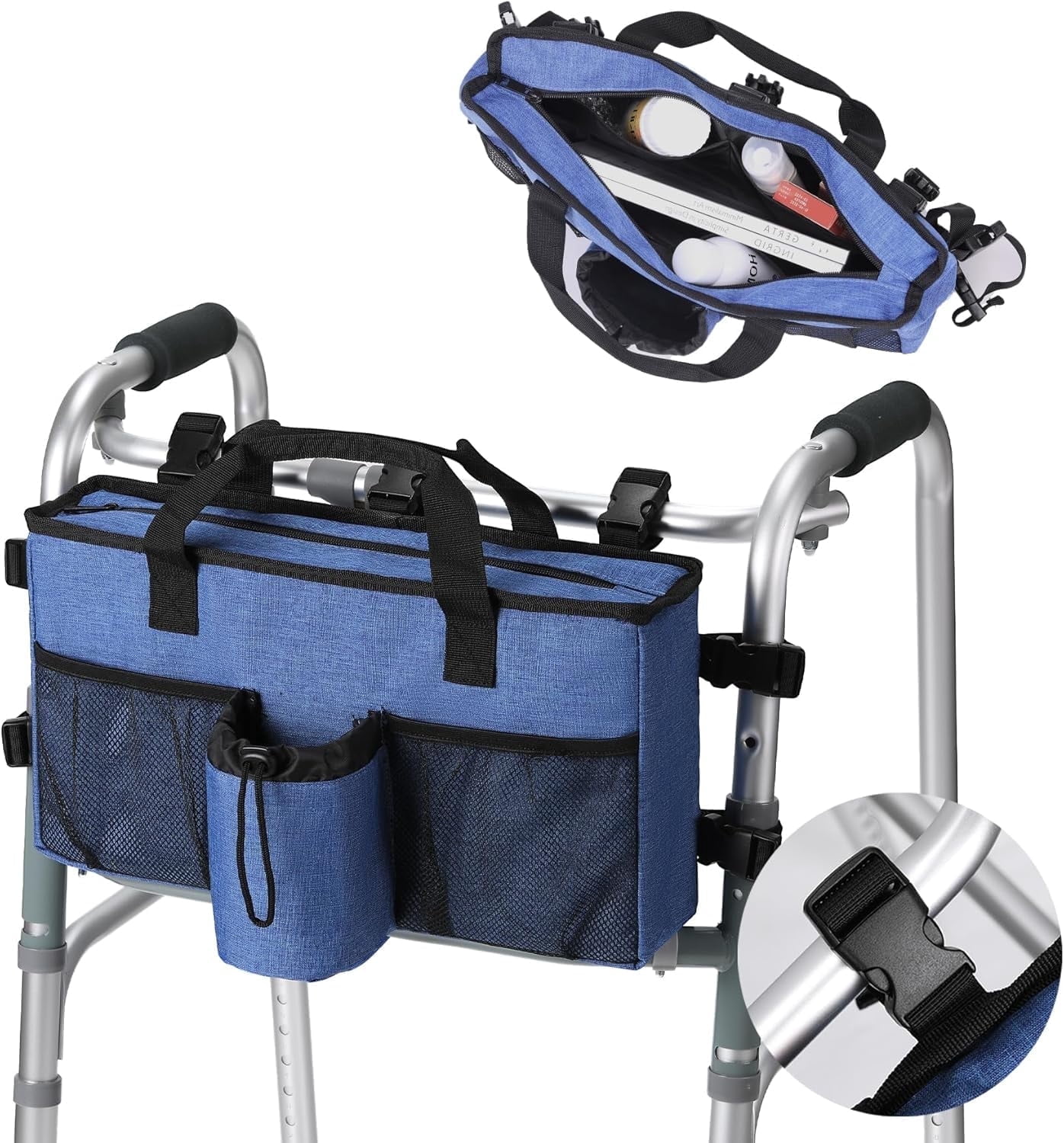 AMQTSLM Walker Bags for Folding Walker, Walker Basket with Cup Holder ...