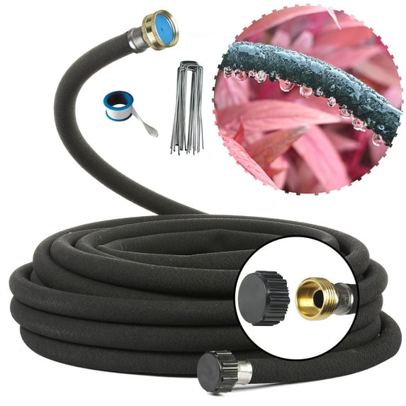 AMRITA Soaker Hose KIit，5/8 inch75ft Round Soaker Hose with Aluminum ...