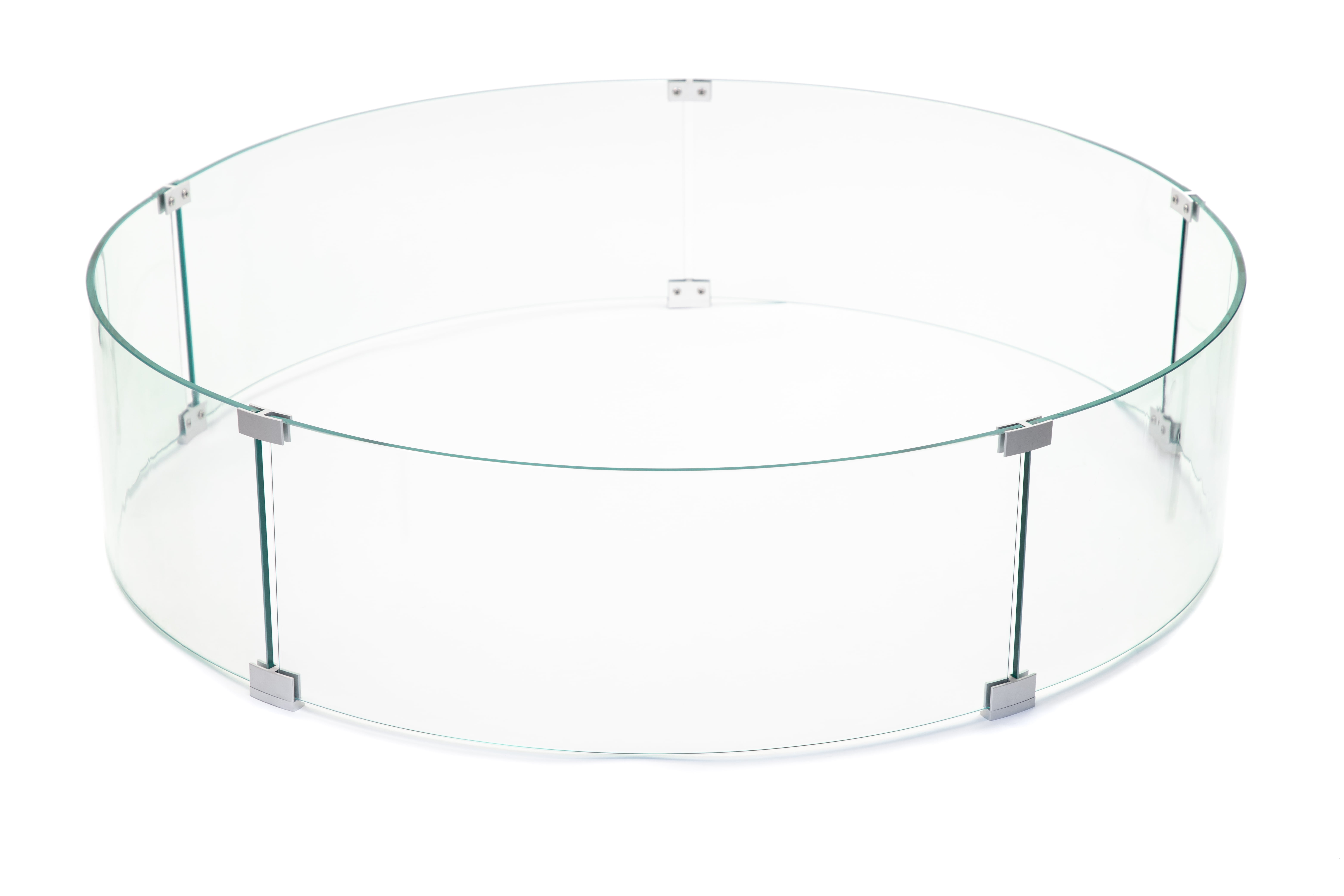 AMS Fireplace 25" Round Fire Pit Glass Wind Guard | Clear Tempered ...