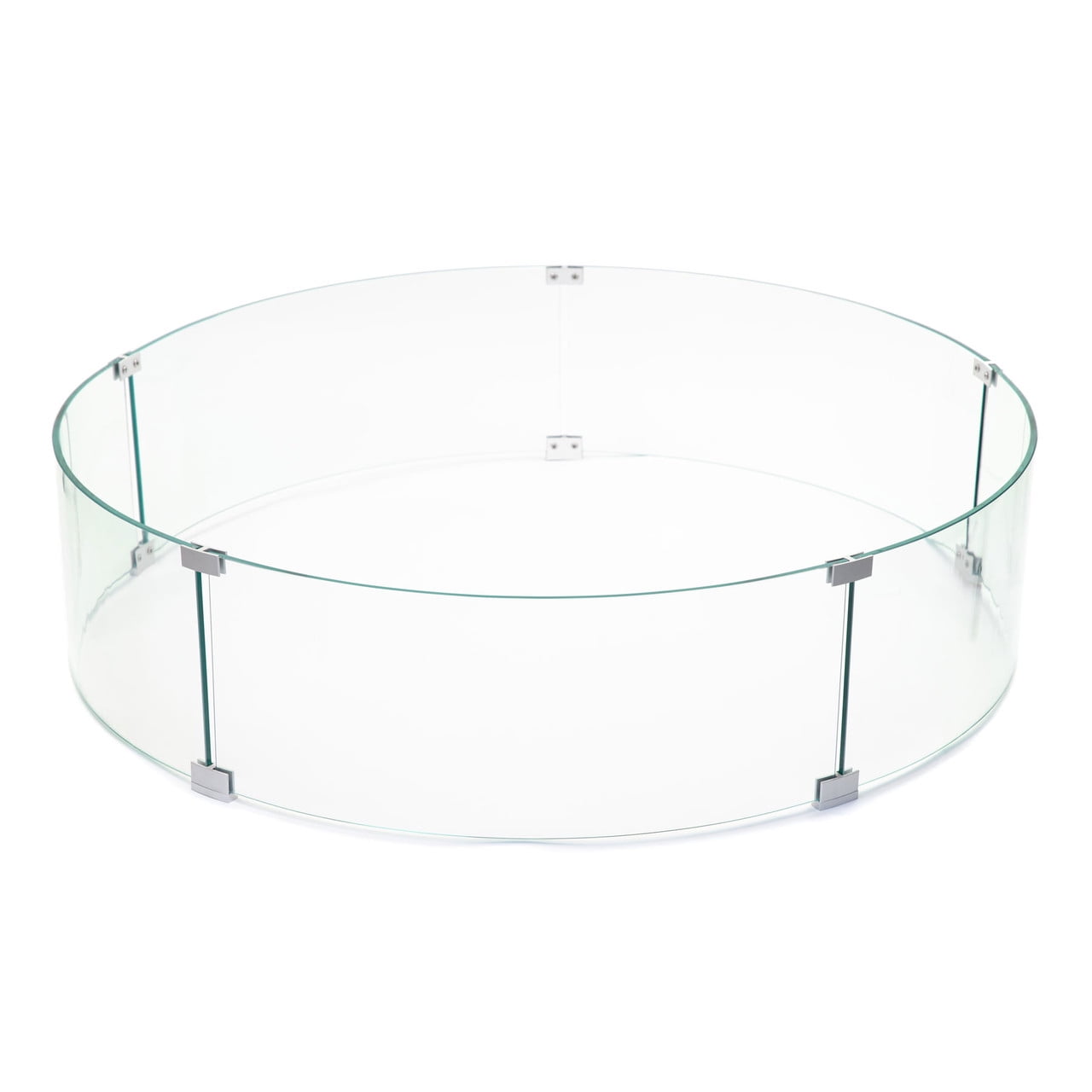 AMS Fireplace 27" Round Fire Pit Glass Wind Guard | Clear Tempered ...