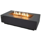 "AMS Fireplace Outdoor Madison 60"" Rectangular Concrete Natural Gas ...