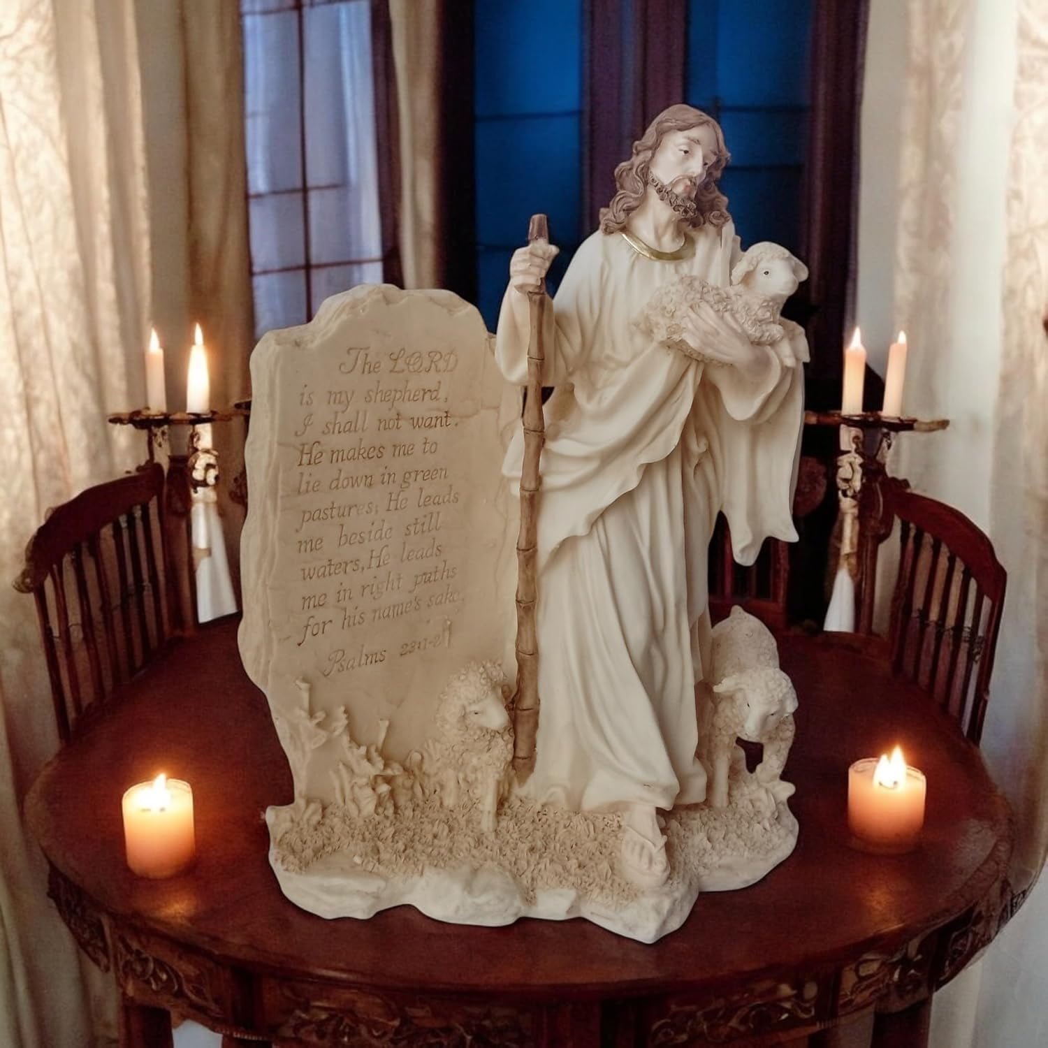 AMS Jesus Christ Idol The Good Shepherd Jesus with Lamb Religious ...