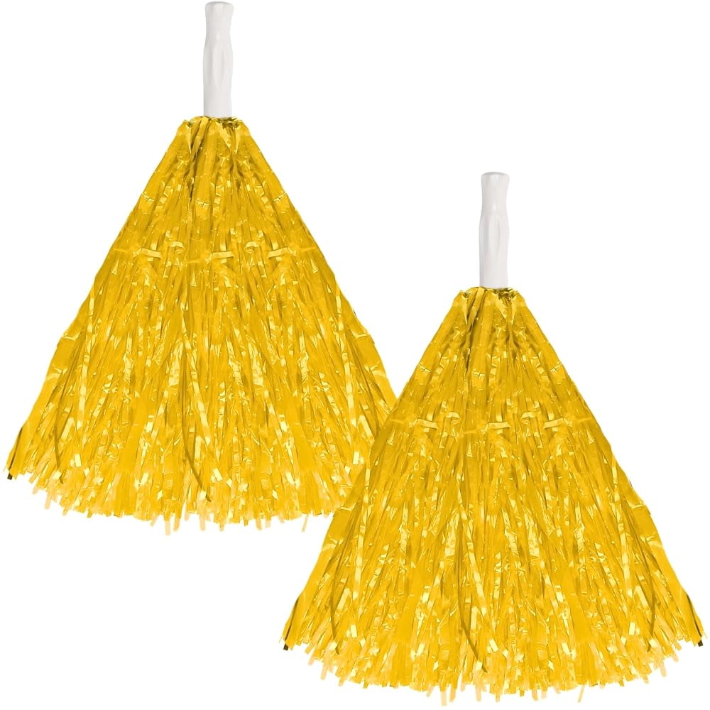 AMSCAN 15" Cheer Leader Dance Team Pom Poms 2pk Yellow - Walmart.com