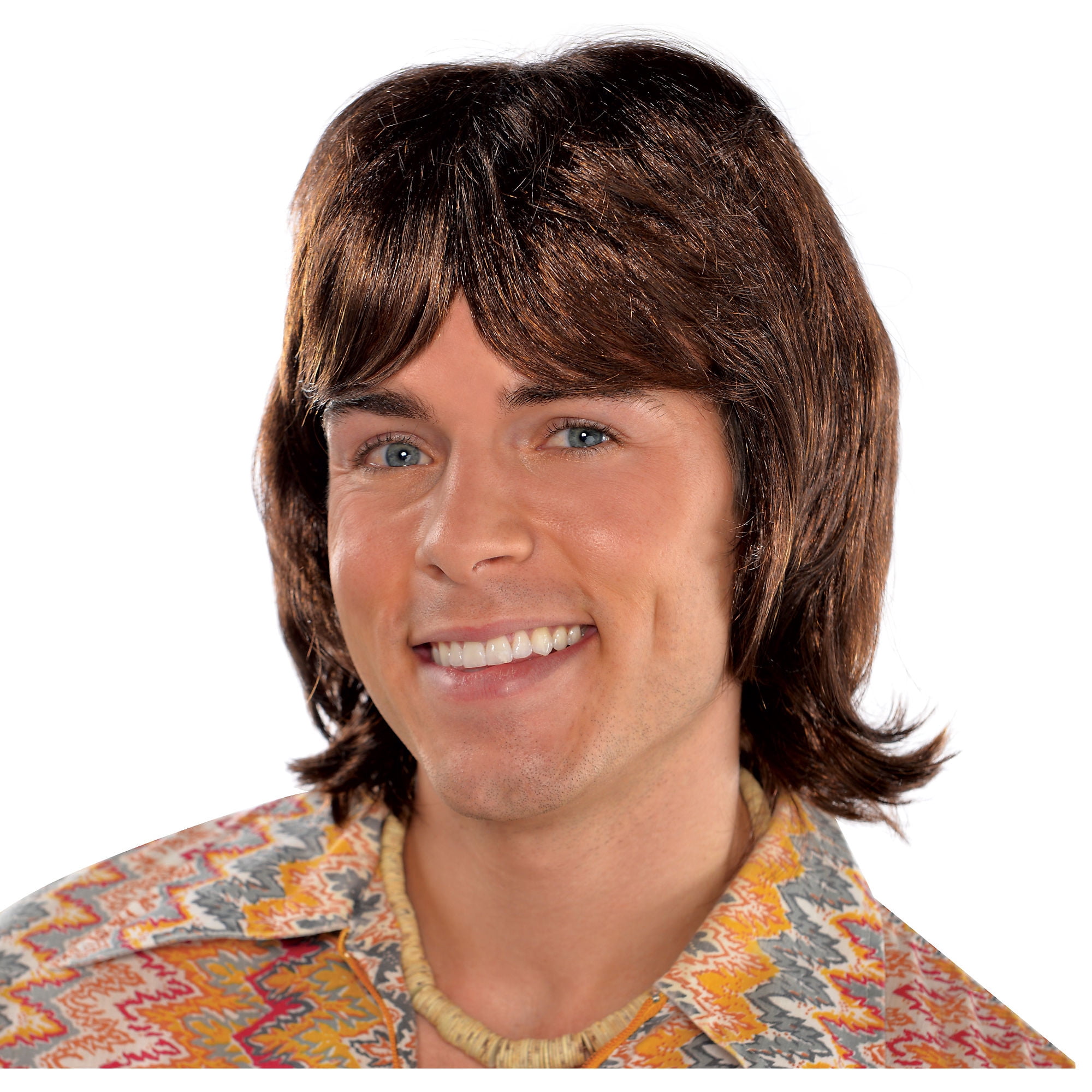 AMSCAN '70s Heartthrob Wig Halloween Costume Accessories, Brown, One ...