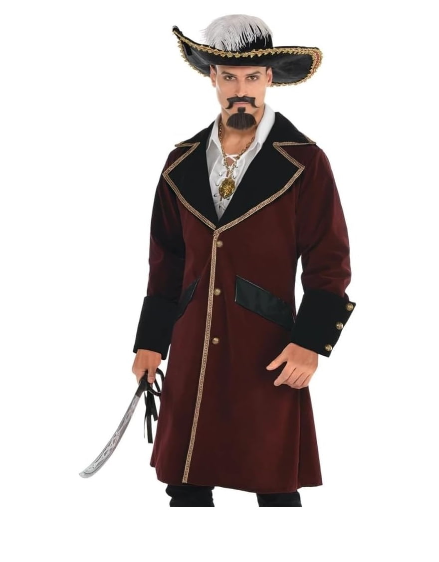 AMSCAN Pirate Captain Jacket Costume Men's (Plus) - Walmart.com