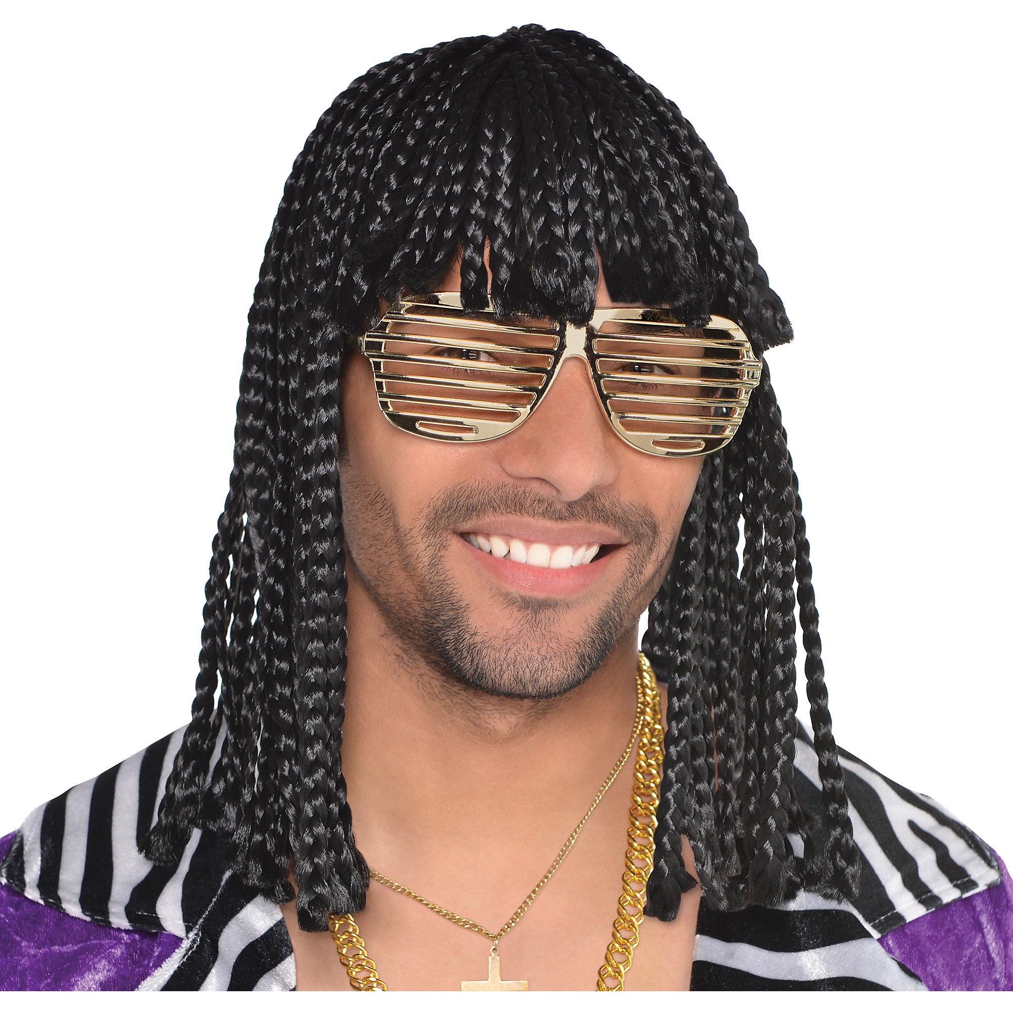 AMSCAN Supa Freak '80s Wig Halloween Costume Accessories, Black, One ...