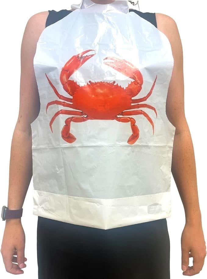 AMSCO Disposables Disposable Crab Bibs for Adults, Clean Cover Up for ...