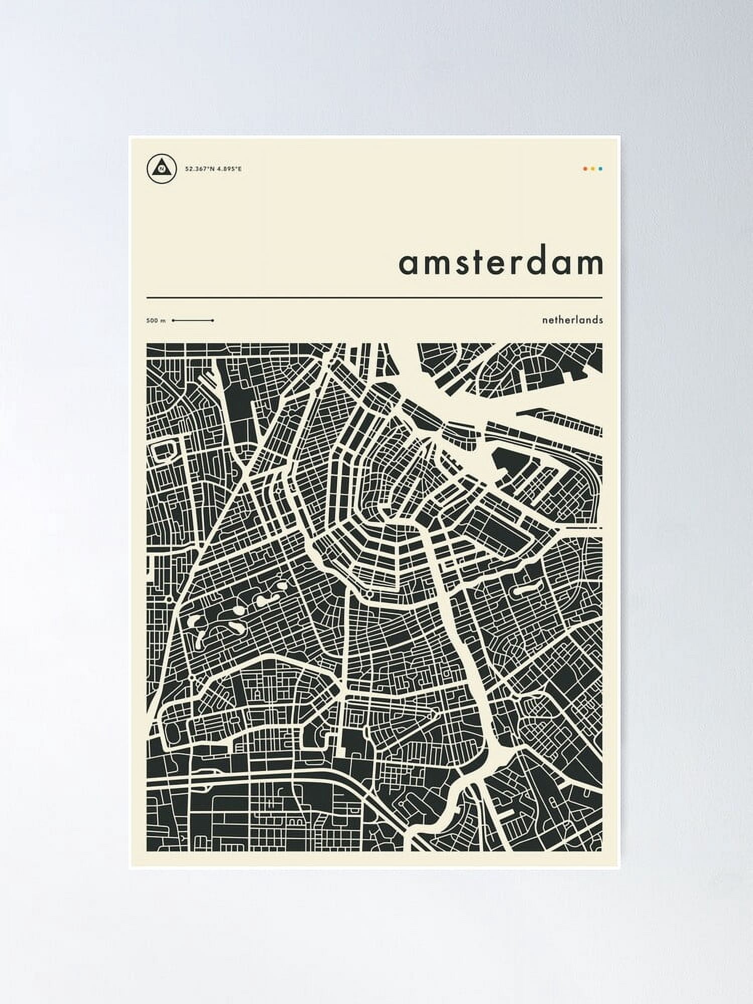 AMSTERDAM MAP Poster - Walmart.com
