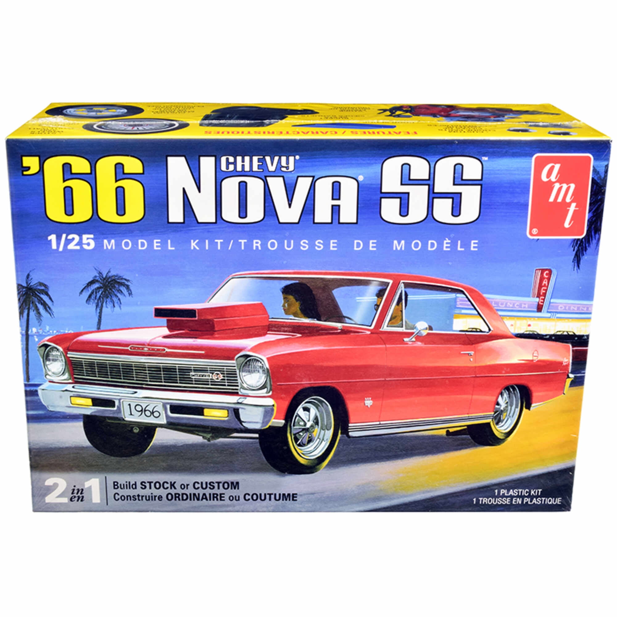 AMT 1/25 1966 Chevy Nova SS AMT1198M Plastics Car/Truck 1/24-1/25 - Walmart.com