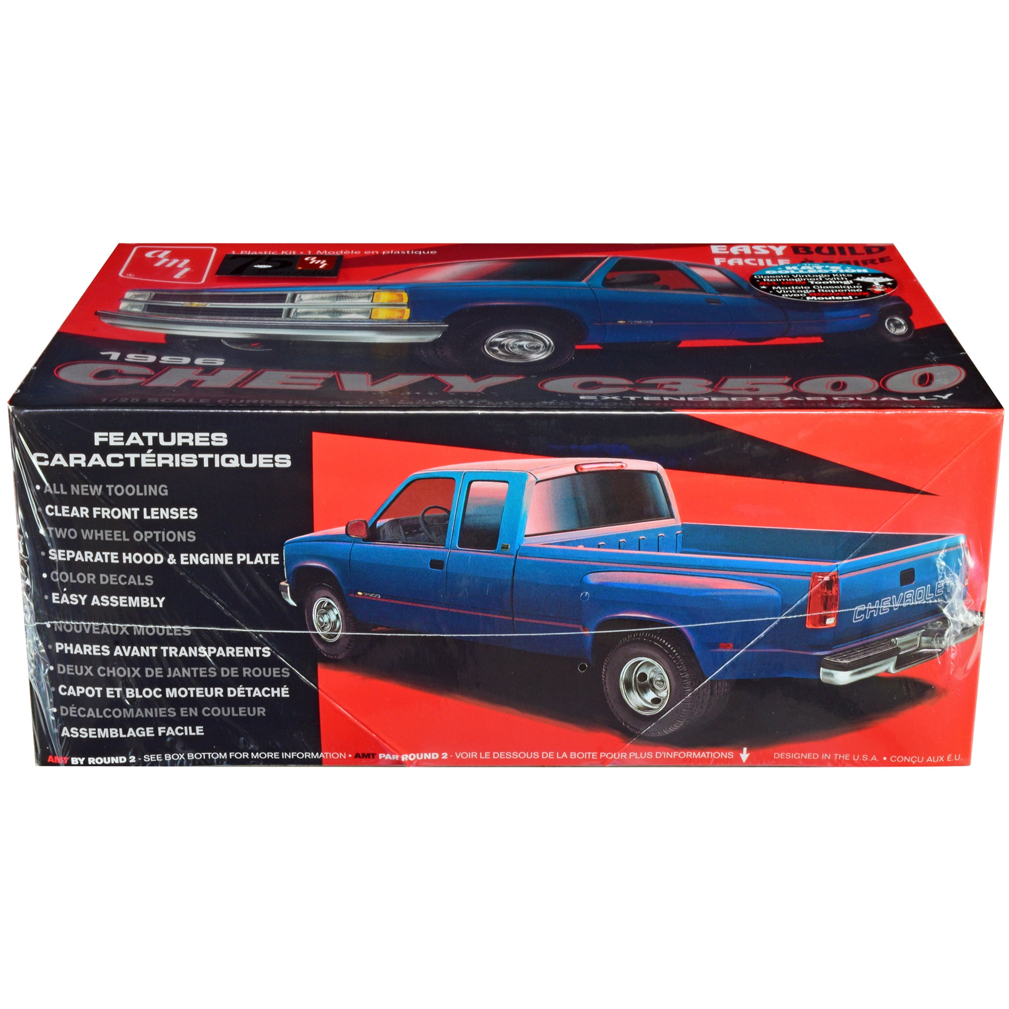 AMT: 1:25 Scale Model Kit - 1996 Chevrolet C-3500 Dually Pickup - 46 Parts - Easy Build New ...