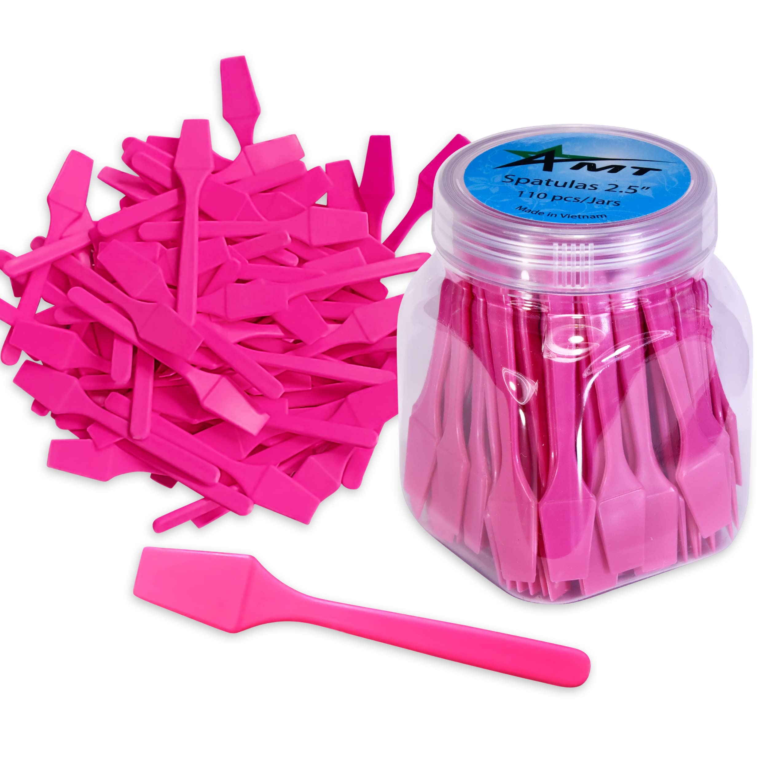 AMT 110 PCS Cosmetic DHF10 Spatula, 2.5" Make Up Disposable Plastic ...