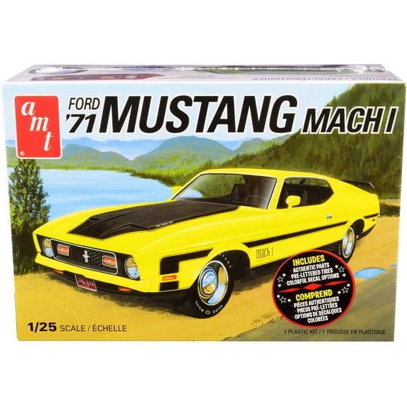 A.M.T 1971 Ford Mustang Mach I Model Kit, Muscle Car, 1:25 Scale ...