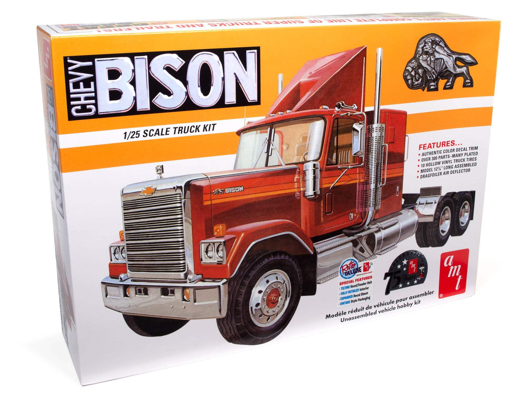 Skill 3 Model Kit Chevrolet Bison Truck Tractor 1/25 Scale Model by AMT ...