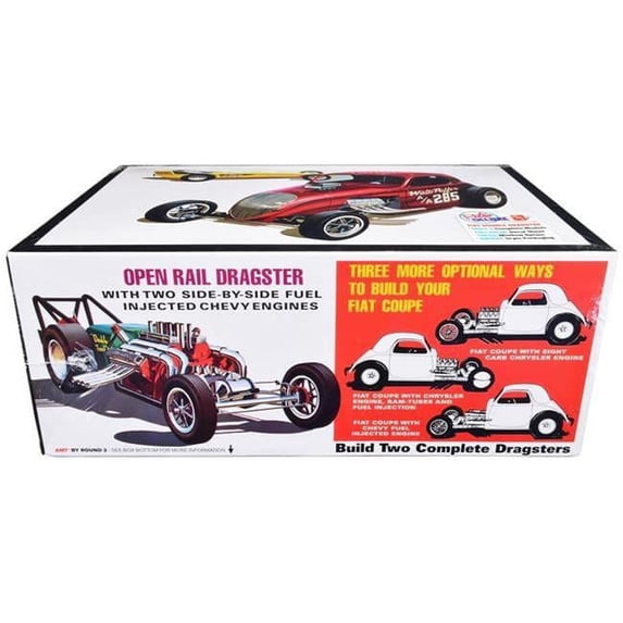 Skill 2 Model Kit Fiat Double Dragster Set of 2 Kits 1/25 Scale Model ...
