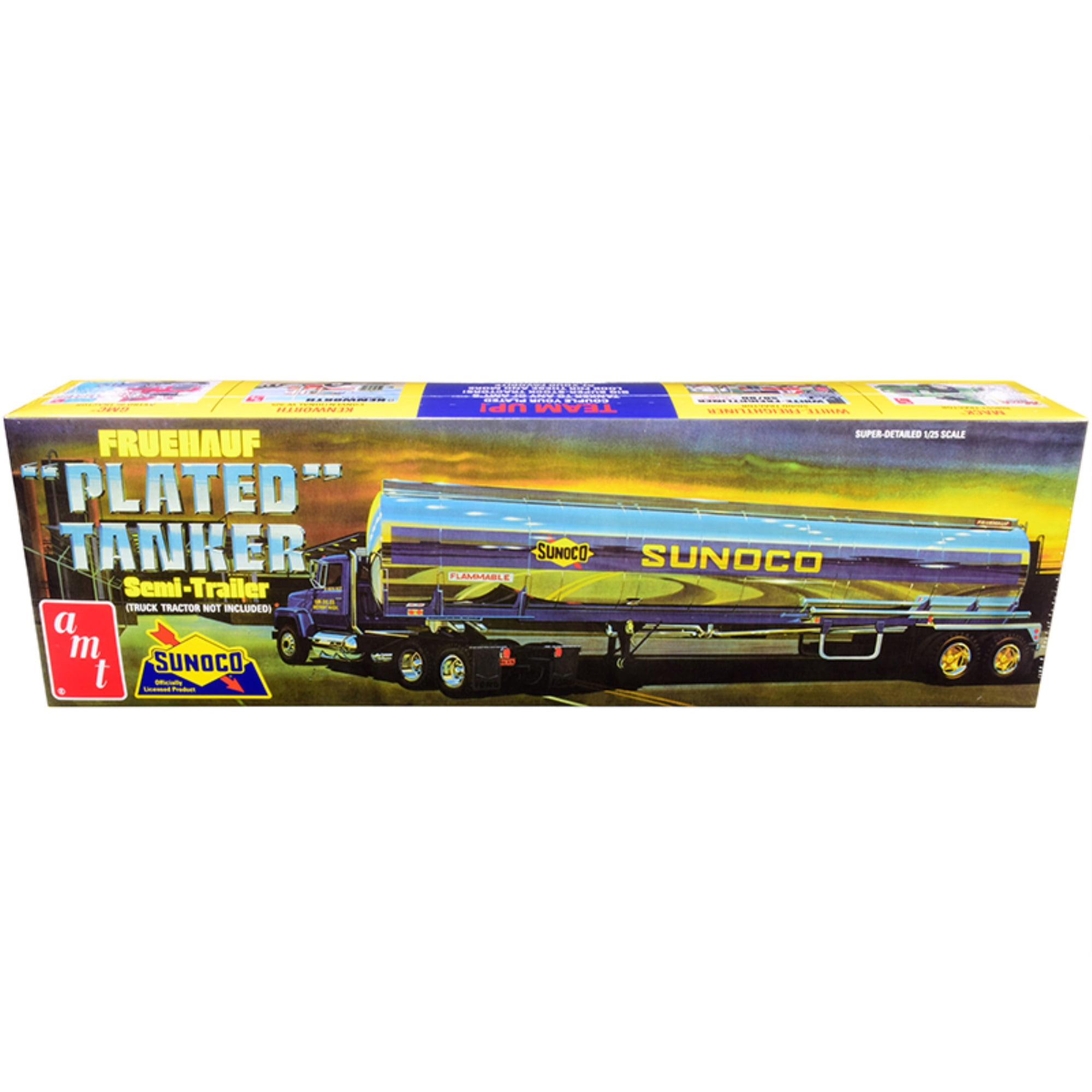 Skill 3 Model Kit Fruehauf Plated Tanker Semi-Trailer "Sunoco" 1/25 ...