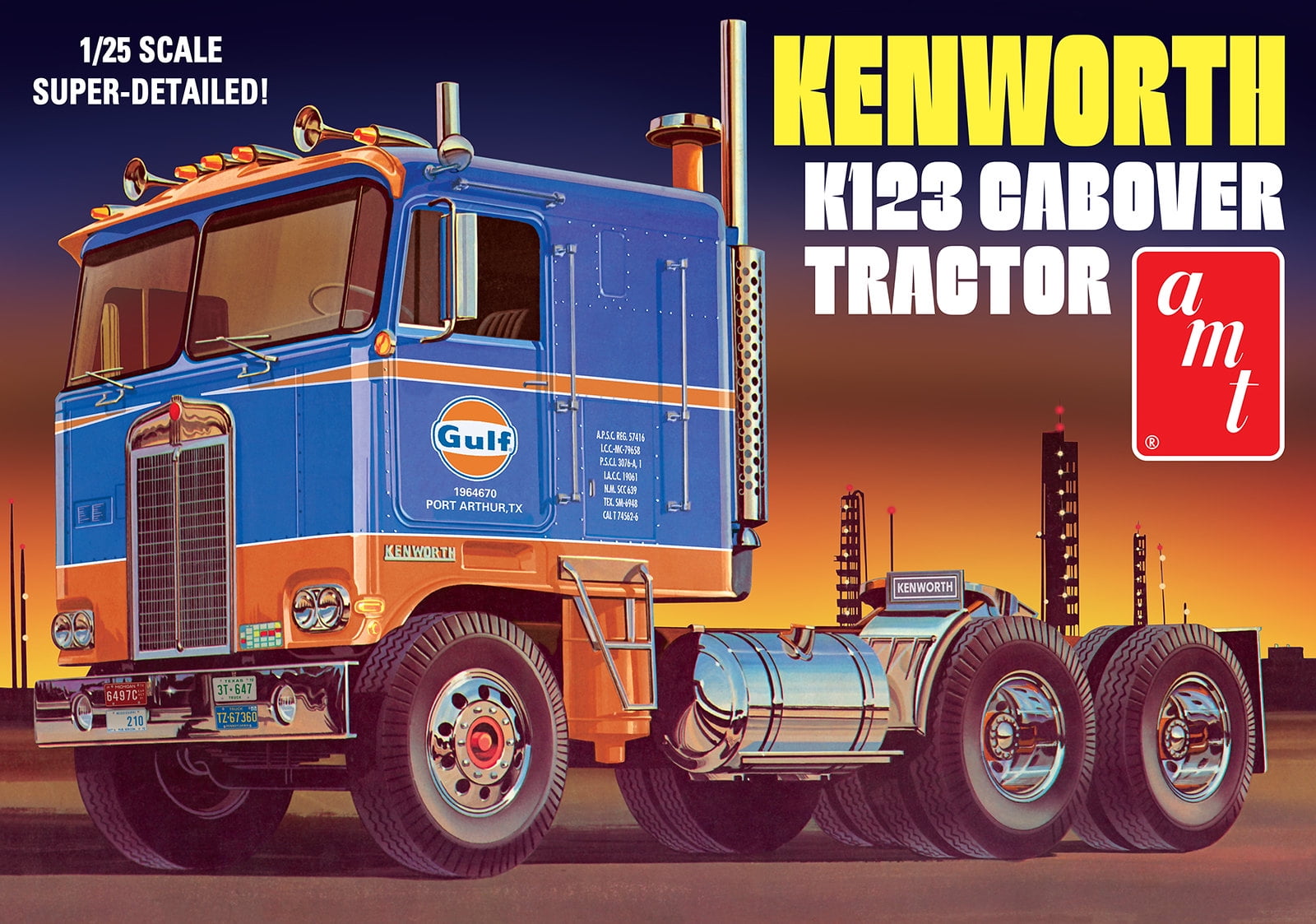 Skill 3 Model Kit Kenworth K-123 Cabover Truck Tractor "Gulf Oil" 1/25 ...