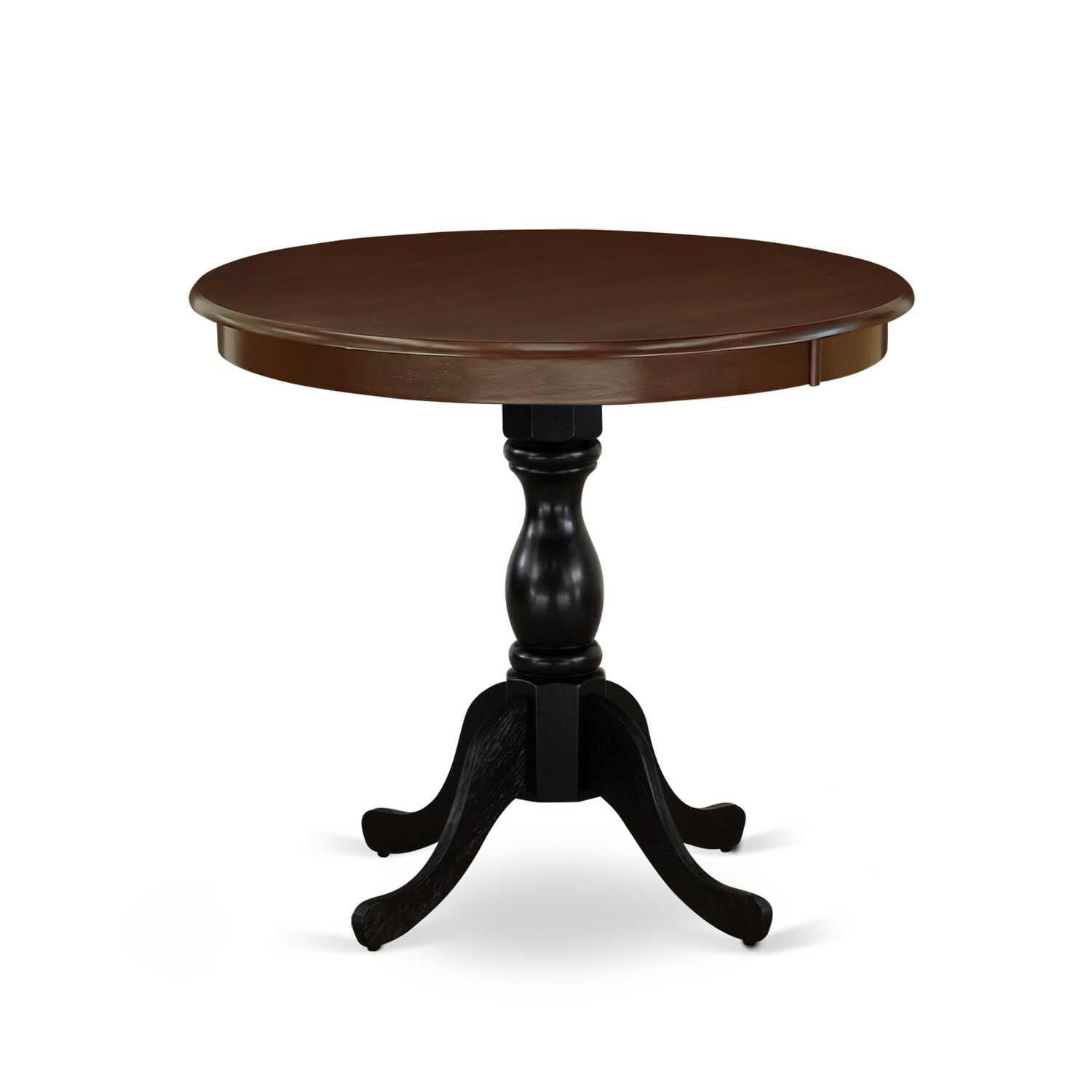East West Furniture - Small Dining Kitchen Round Table, Mahogany Top ...