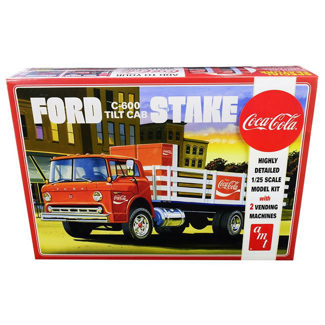 AMT Skill 3 Model Kit Ford C600 Stake Bed Truck with Two Coca-Cola ...