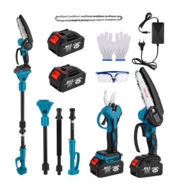 AMTPM 4-in-1 Cordless Pole Saw & Electric Pruning Shears, 8 inch Mini ...