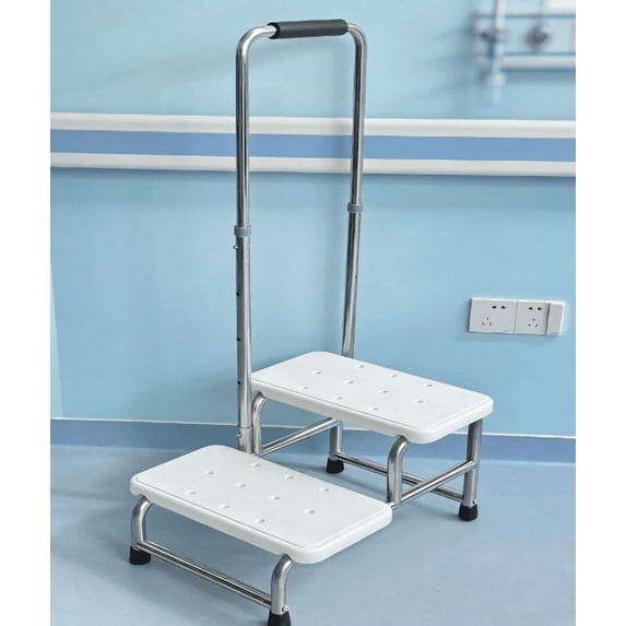 YTAKY Dual Step Stool with Handle, Height Adjustable Step Stool with ...