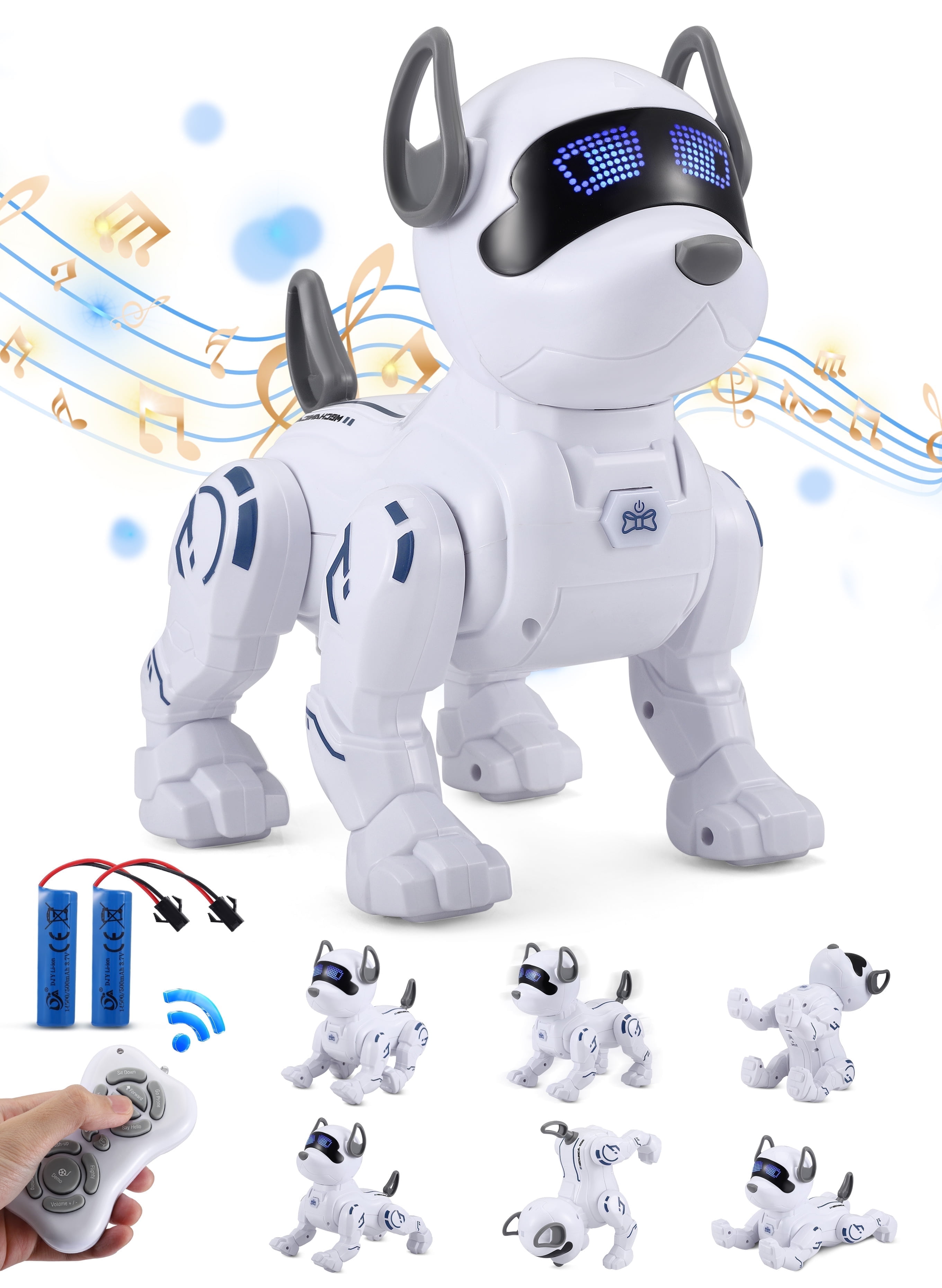 AMTPM Remote Control Robot Dog Toy for Kids, Programmable Smart ...