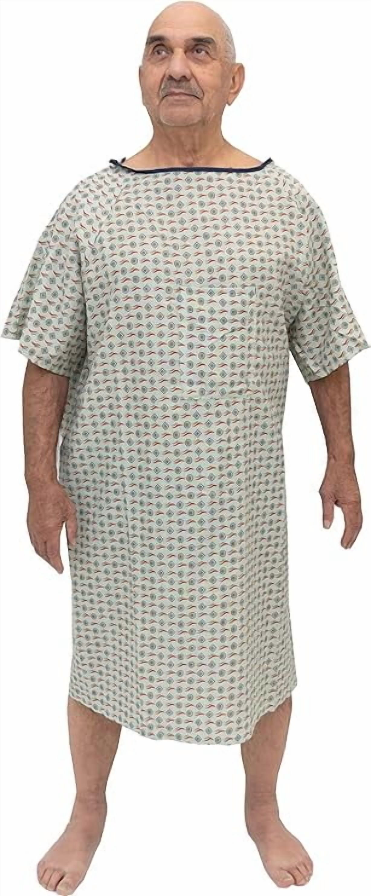 AMU Solutions 6 PACK Men’s X-Large Hospital Gowns Diamond Drift Print ...