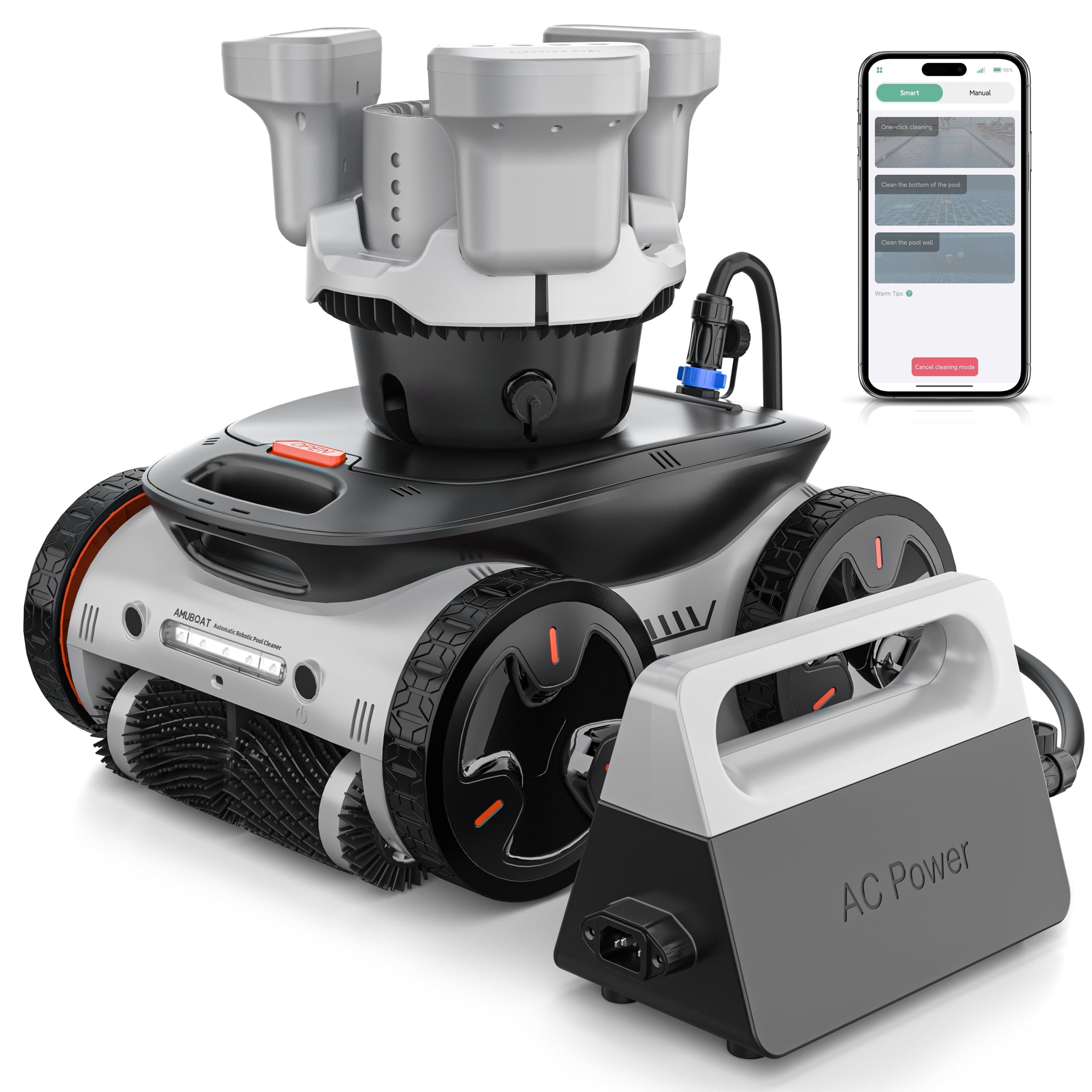 AMUBOAT Espier Cordless Robotic Pool Vacuum Cleaner, Lasts up 180 Mins ...