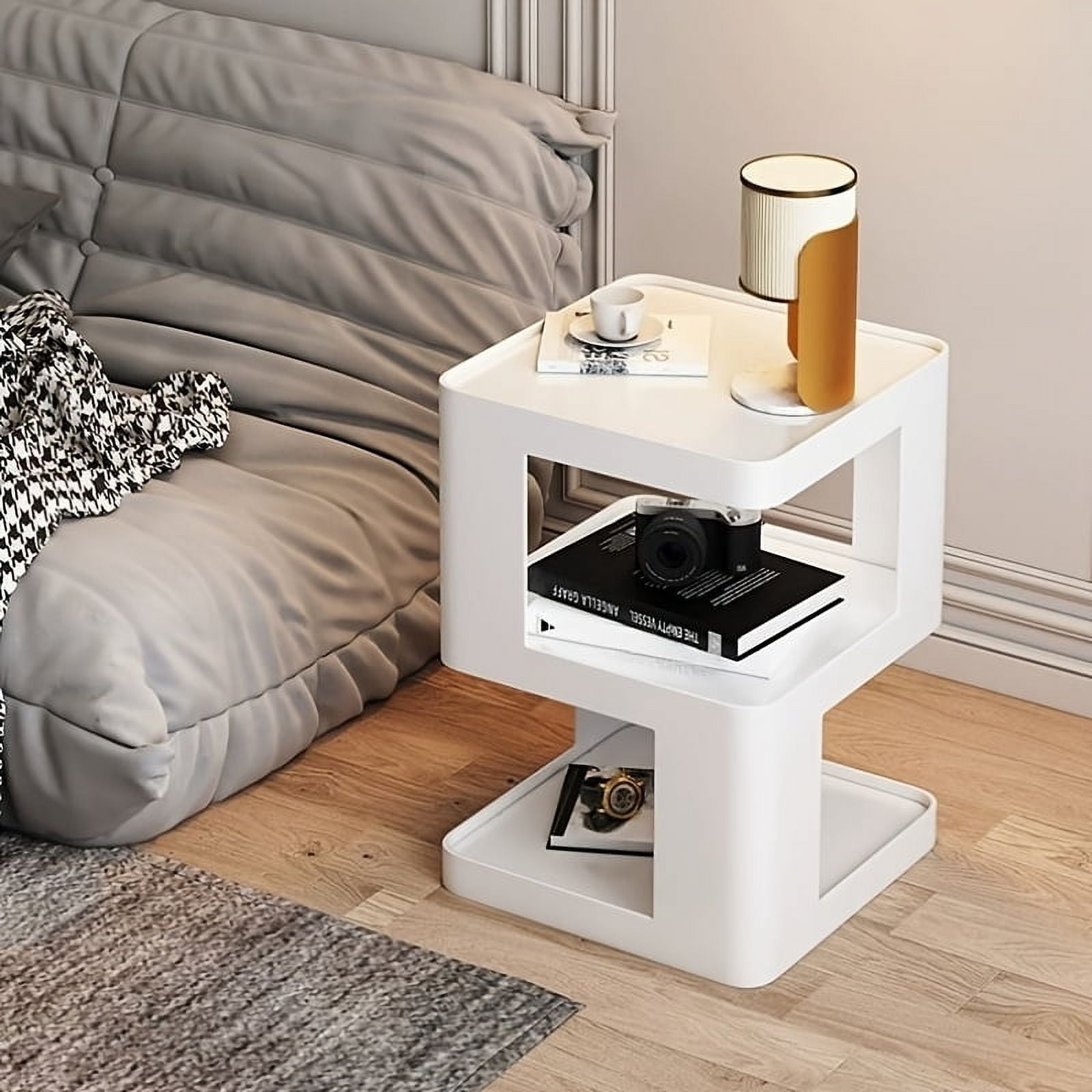 AMUYUJGGUIGIO Modern Sofa Side Table - Slim Bedside Cabinet ...
