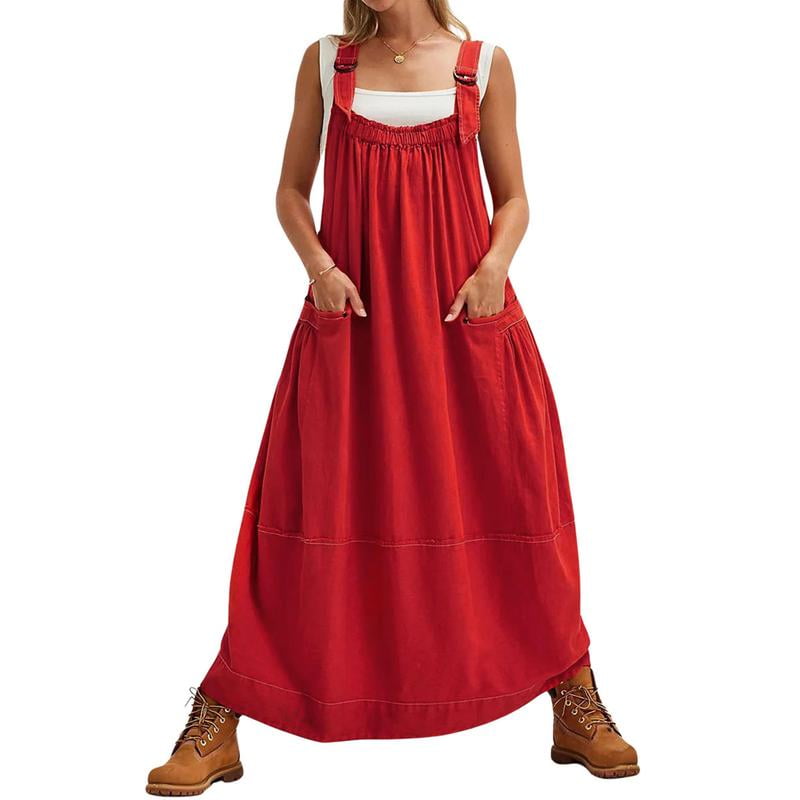 [ AMVIC ] Women's TikTokShopBlackFriday Barrel Midi Dress Sleeveless Strappy Maxi Dress with Big ...