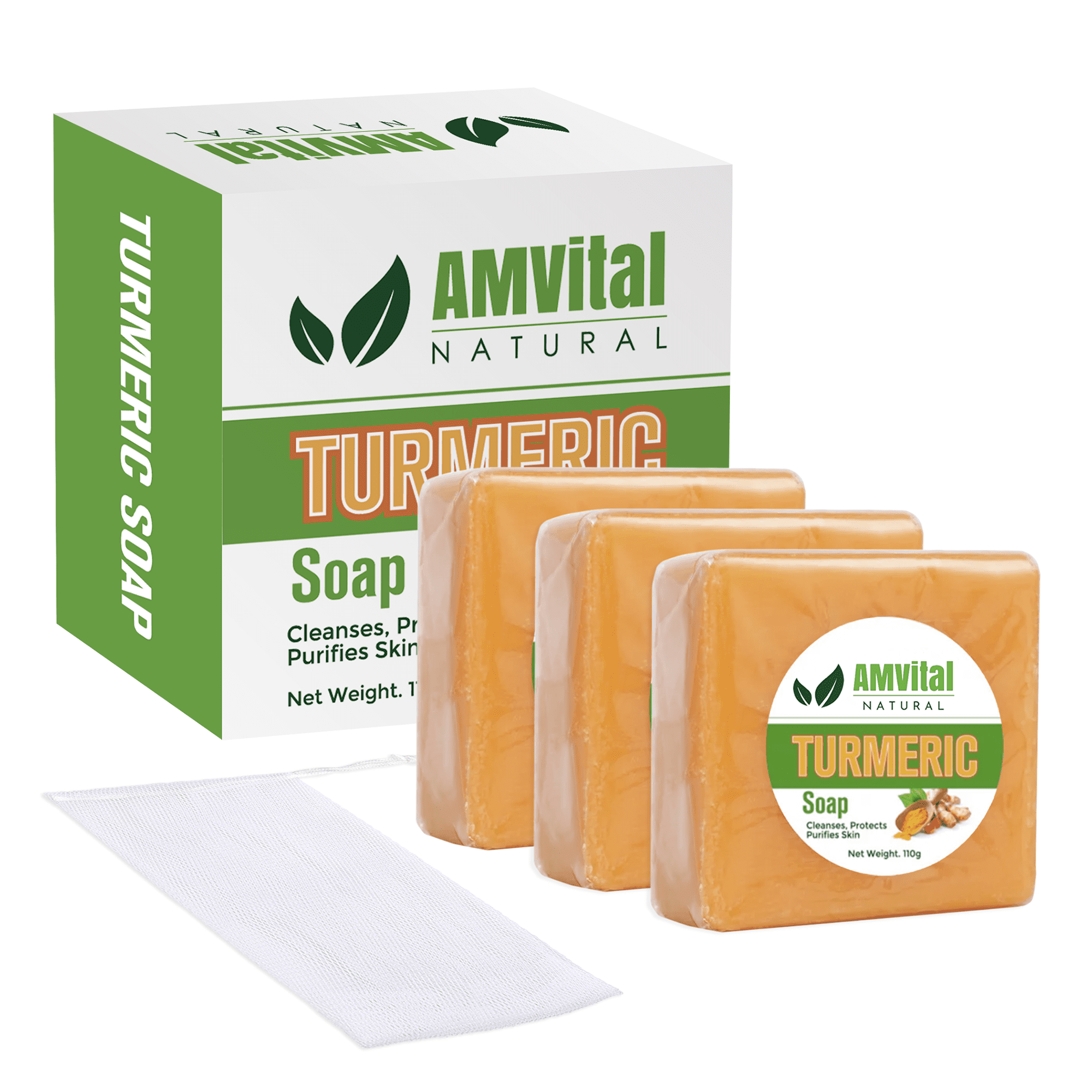 AMVital Turmeric Soap Bar for Face & Body-Acne, Dark Spots, Smooth Skin ...