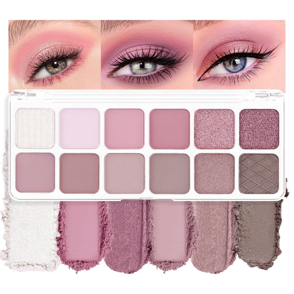 AMY'S DIARY 12-Color Rose Purple Pink Eyeshadow Palette for Versatile ...