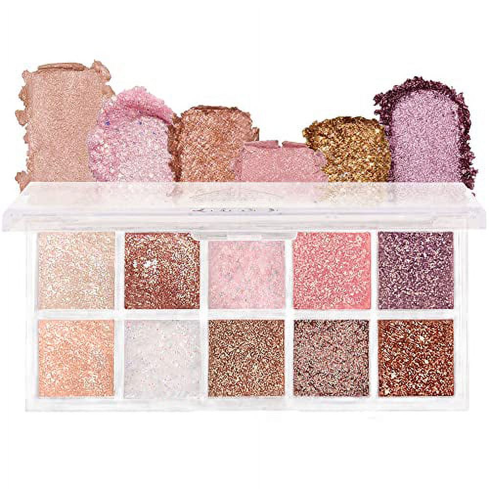 AMY'S DIARY White Glitter Purple Gold Pink Brown Shimmer Eye Eyeshadow Make Up Palette Pallet,10 ...