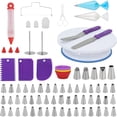 AMYAD 103-Piece Cake Decorating Kit with Turntable, 48+5 Icing Tips, 20 ...