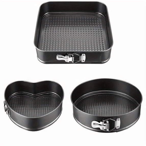 AMYAD 3-Pack Non-Stick Springform Cake Pan Set, Round & Heart-Shaped ...