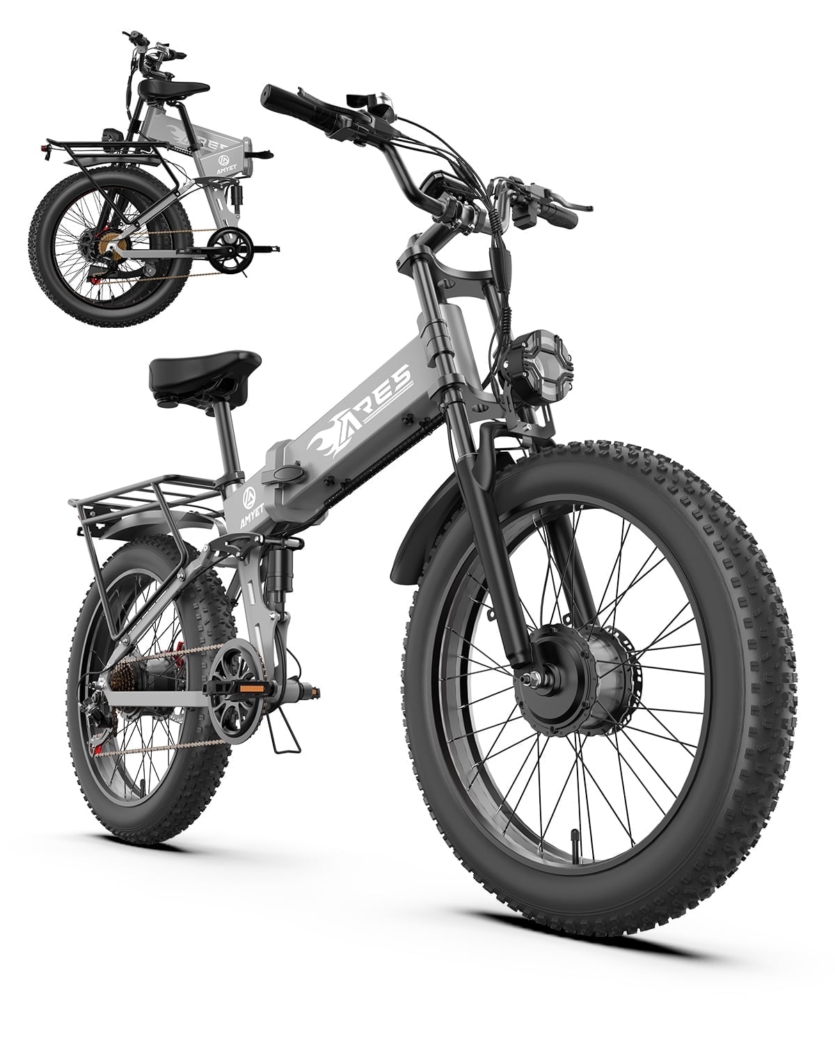 AMYET ARES Folding Electric Bike, 3000W Dual Motor Ebike for Adults ...