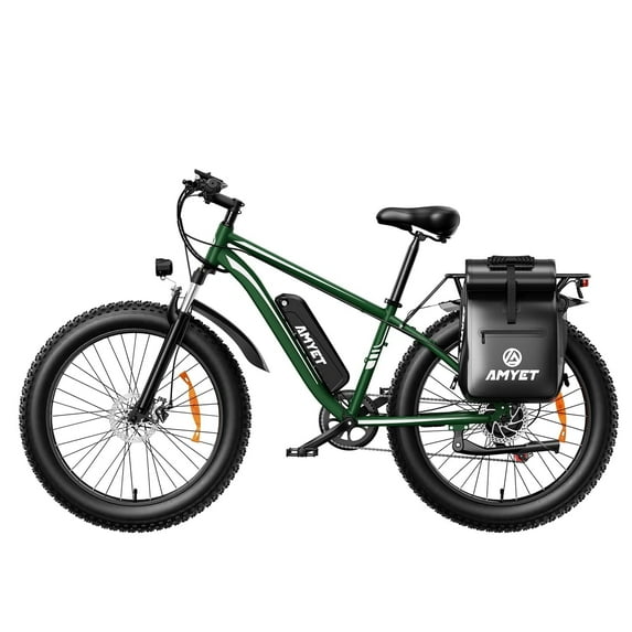 AMYET EB26 Electric Bike for Adults, 26" Fat Tire E-Mountain Bicycle ...