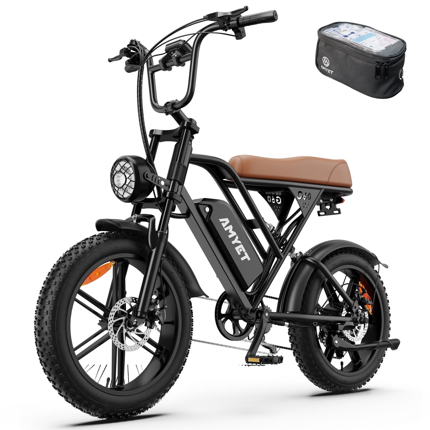 AMYET G60 Electric Bike for Adults, 1000W Peak 1500W, 48V 20Ah, 20"x4 ...