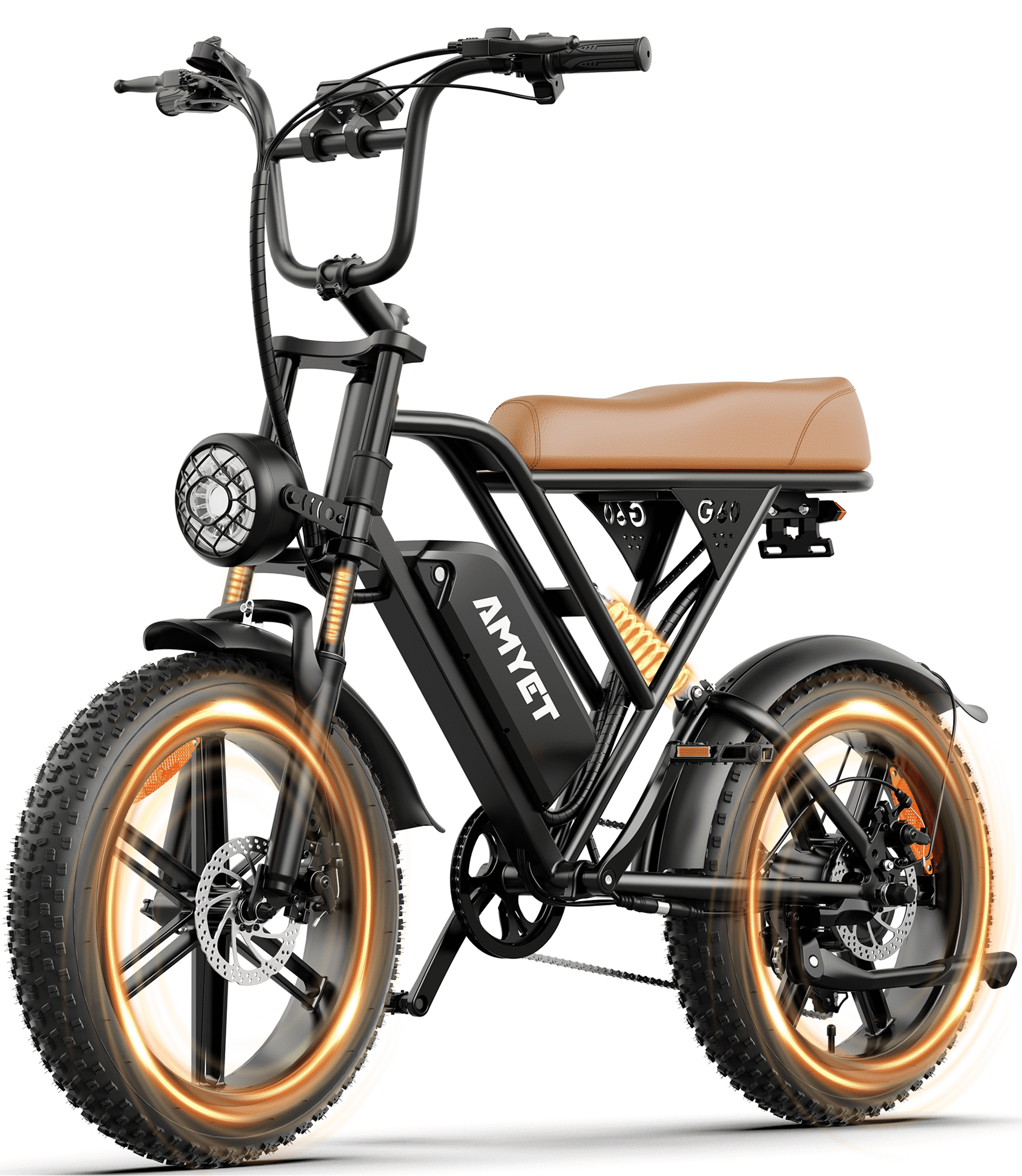 AMYET G60 Peak 1500W Electric Bike, 20" Fat Tire E-Mountain Bikes, 48V 20Ah 32MPH Ebike for ...