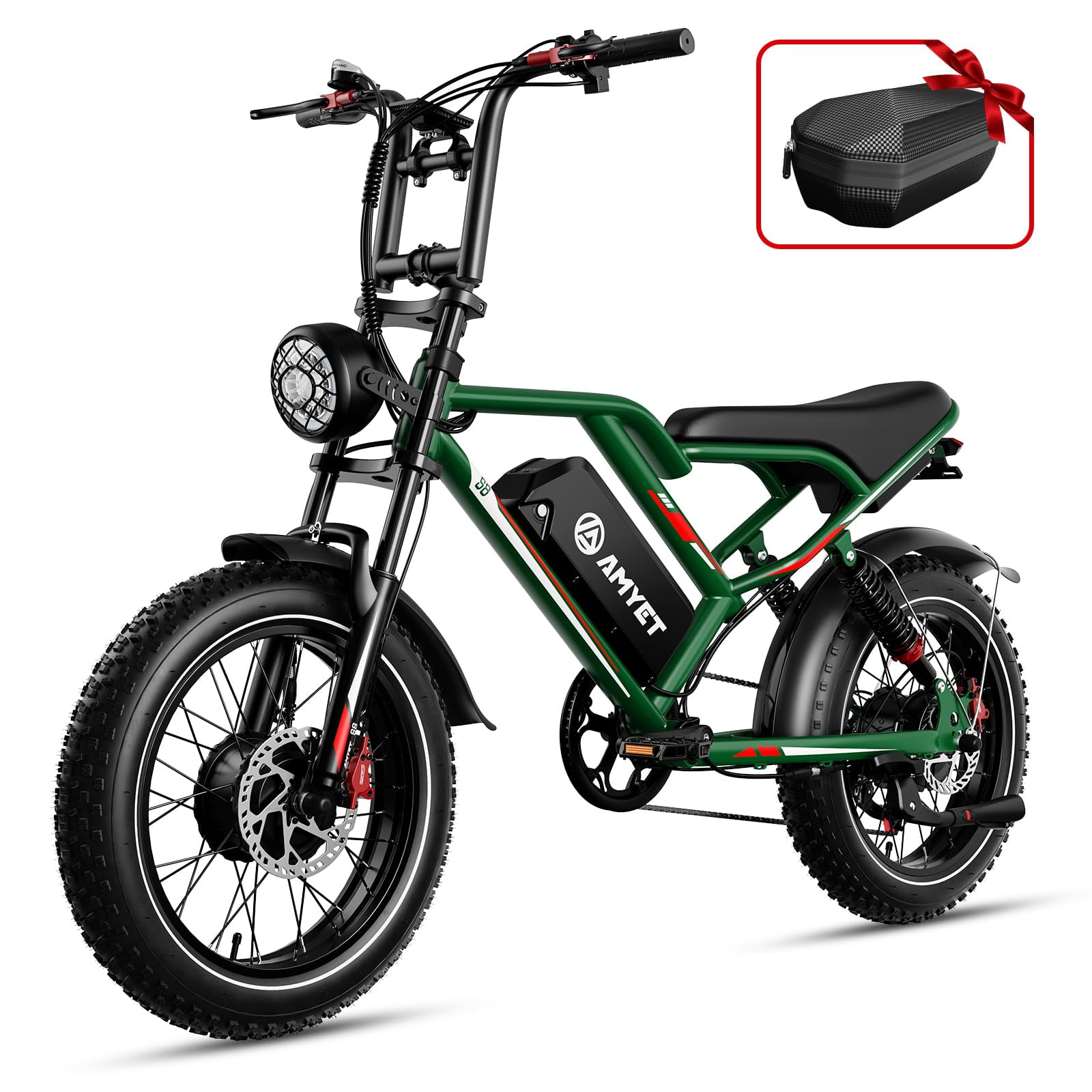 AMYET S6 Electric Bike for Adults, 20" Fat Tire E-Mountain Bicycle ...
