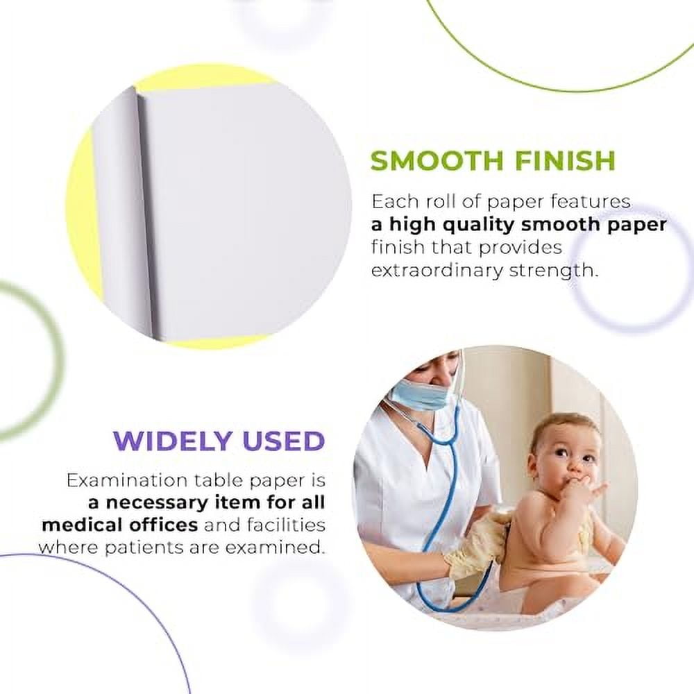 AMZ Medical Exam Table Paper Roll, 18 Inch x 125 Feet. Pack of 12 White ...