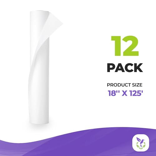 AMZ Medical Exam Table Paper Roll, 18 Inch x 125 Feet. Pack of 12 White ...